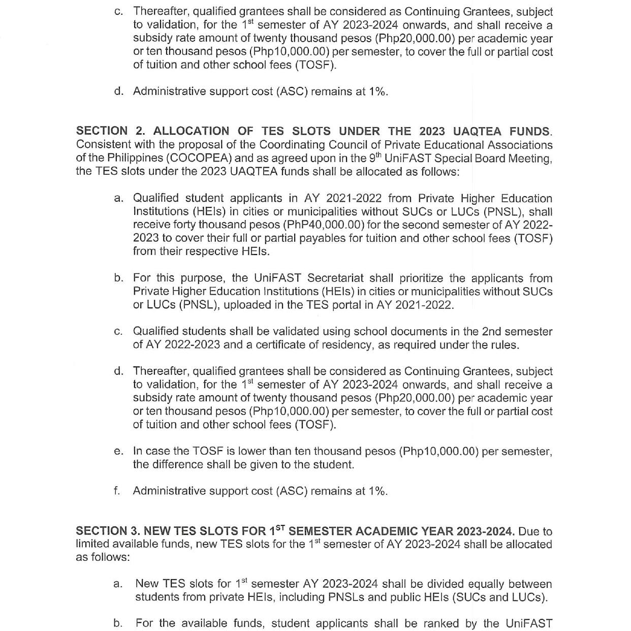 Tertiary Education Subsidy - TES - PH SCHOLARSHIPS Tertiary Education Subsidy - TES - PH SCHOLARSHIPS